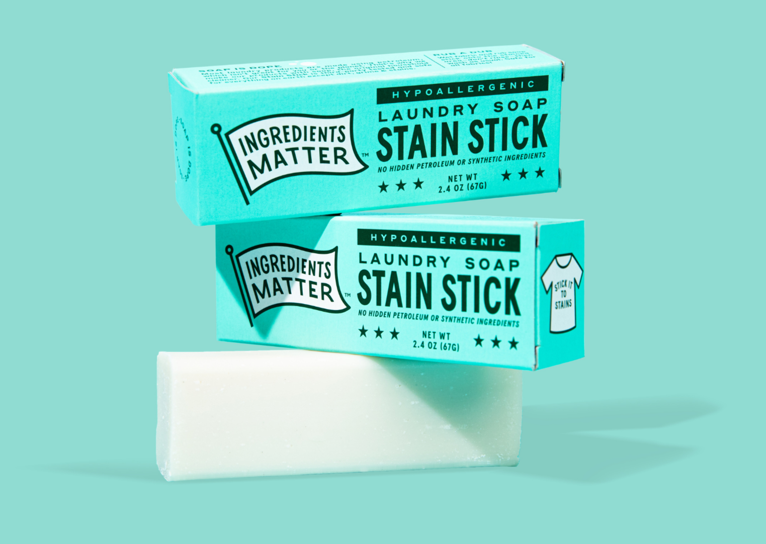 Fragrance Free Laundry Stain Remover Soap Stick | Ingredients Matter